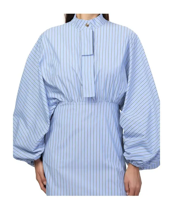Zimmermann Striped Mini Dress With Puffed Sleeves