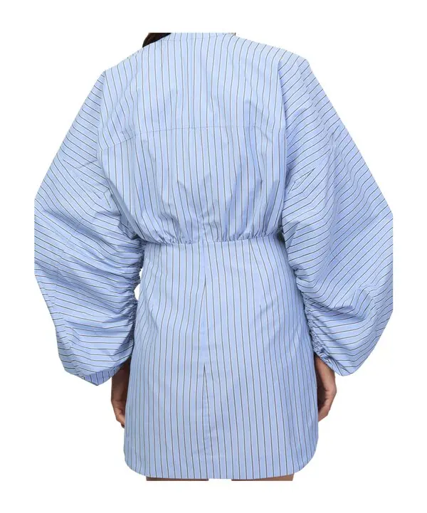 Zimmermann Striped Mini Dress With Puffed Sleeves