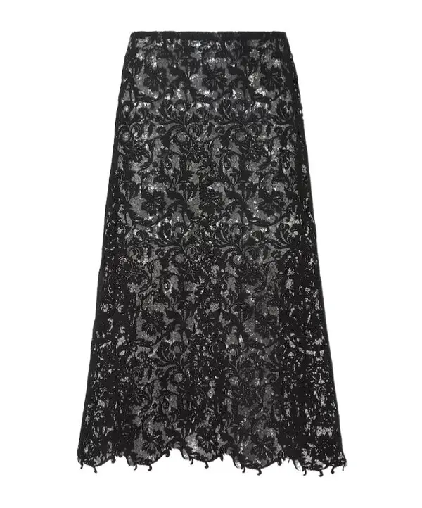 Fendi Macrame Lace A-line Skirt