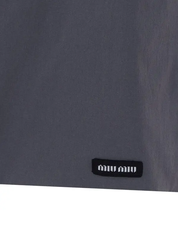 Miu Miu Stretch Poplin Skirt - Gray
