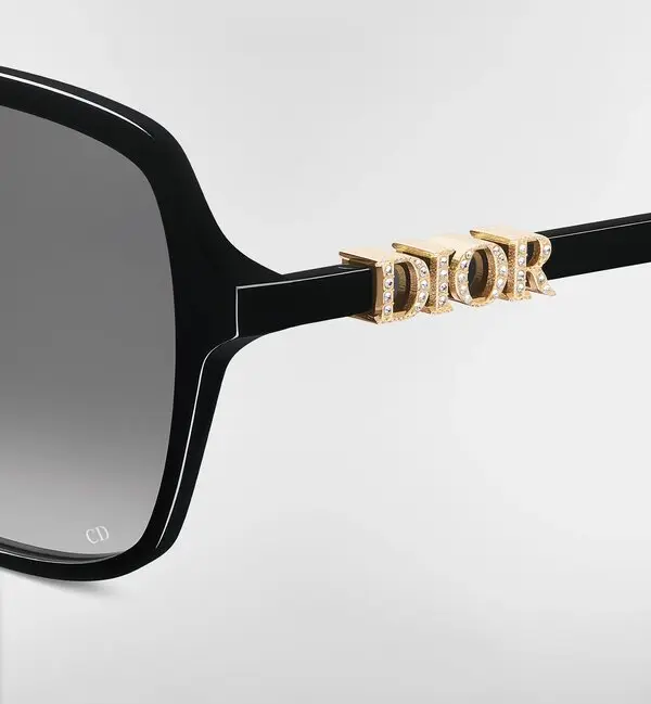 Dior Full Rimmed Sunglasses With Gold Tone Embellishments