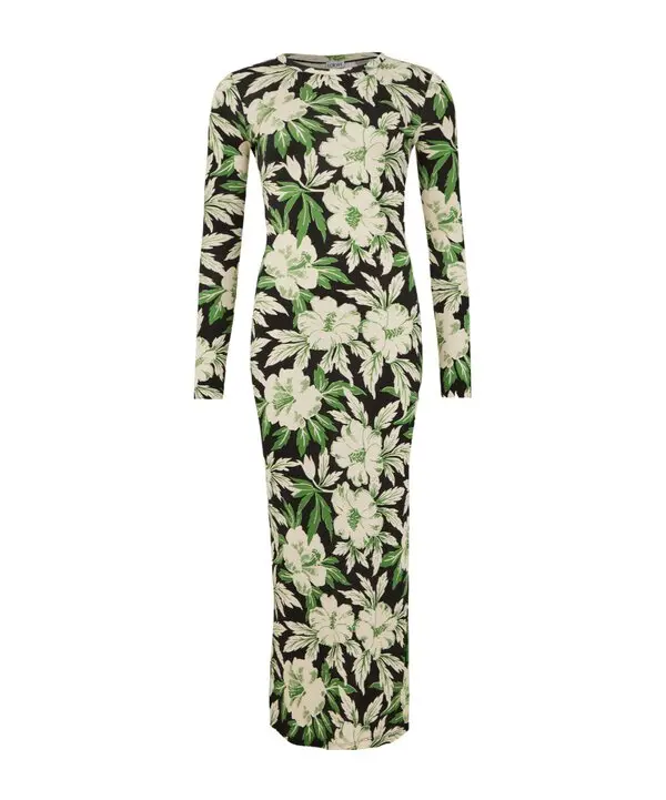 Loewe Long-sleeved Floral Print Maxi Dress