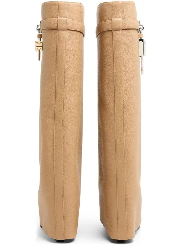 Givenchy Shark Lock Grained Leather High-top Boots