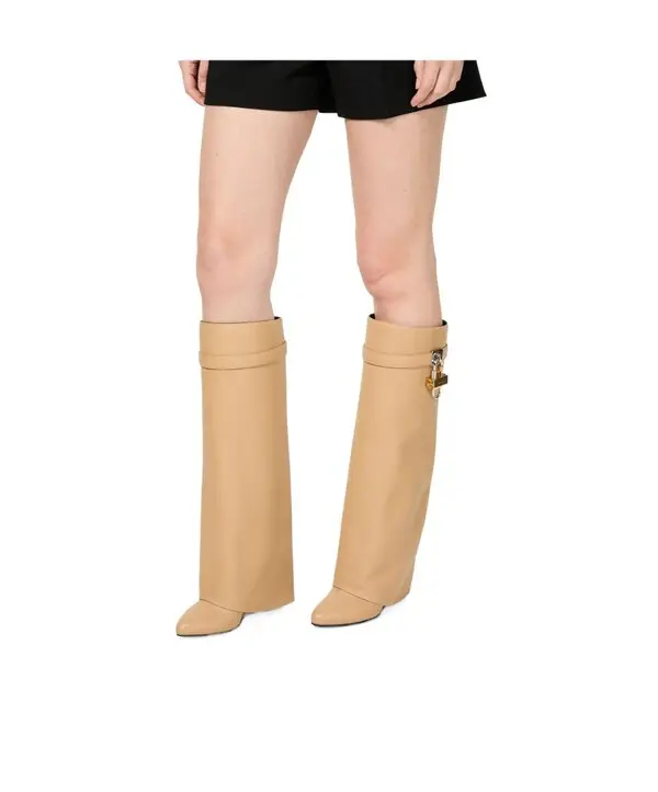 Givenchy Shark Lock Grained Leather High-top Boots