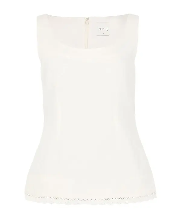 Posse Rectangular Neckline Vest With Back Zipper Closure