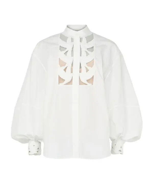 Zimmermann Long-sleeved Embroidered Cover-up - White