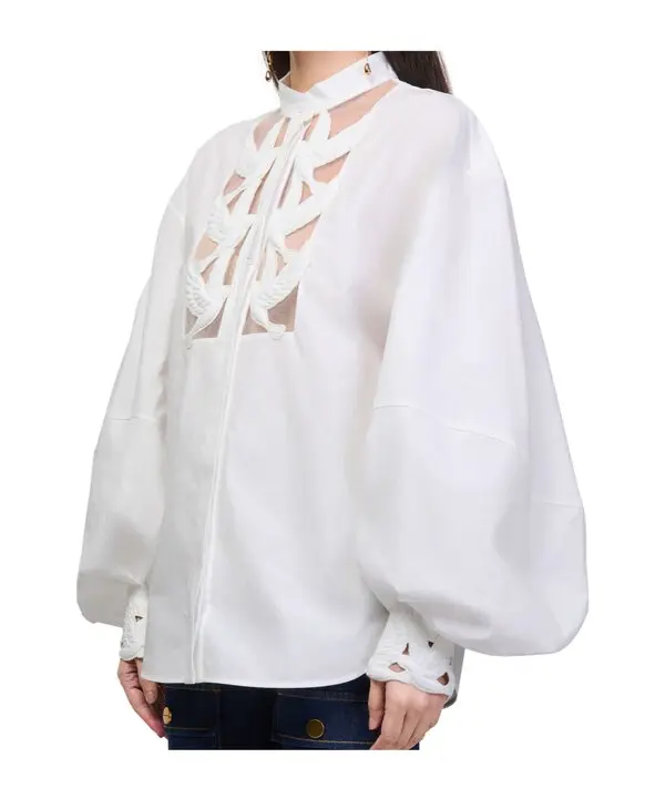 Zimmermann Long-sleeved Embroidered Cover-up - White