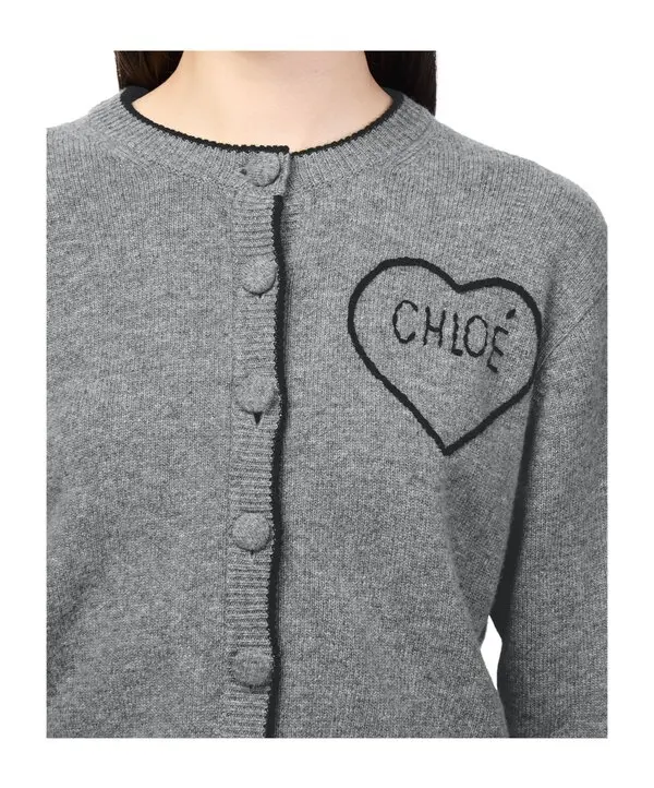Chloé Cardigan With Logo On Chest