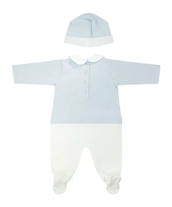 Fendi Logo-embroidered Peter Pan-collar Babygrow Set