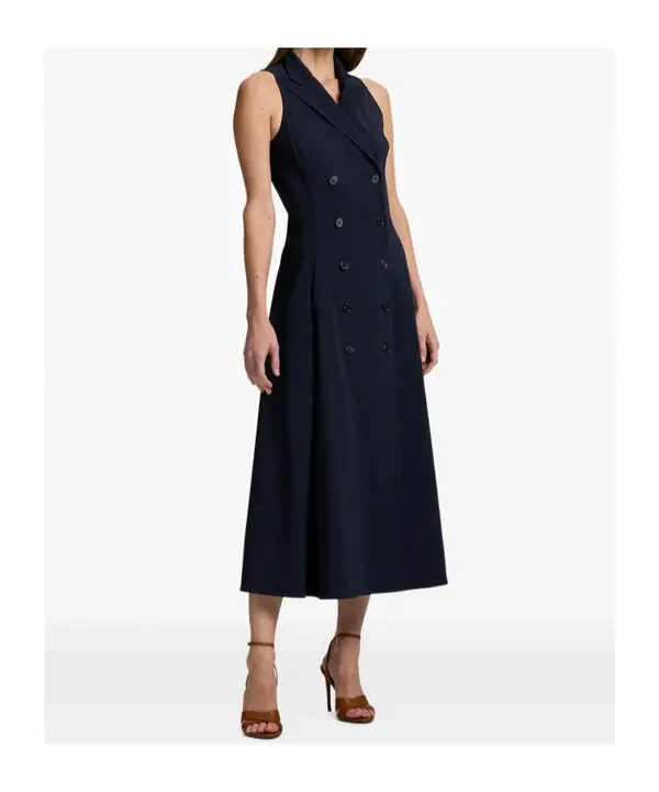 Ralph Lauren Alecia Double-breasted Midi Dress - Navy Blue