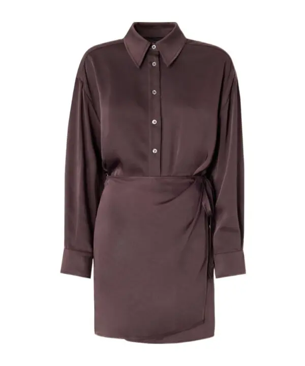 Pinko Wrap-style Long-sleeve Shirt Dress