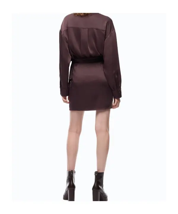Pinko Wrap-style Long-sleeve Shirt Dress