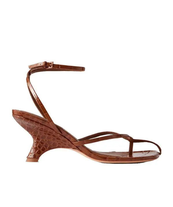 Simkhai Croc-effect Leather Sandals