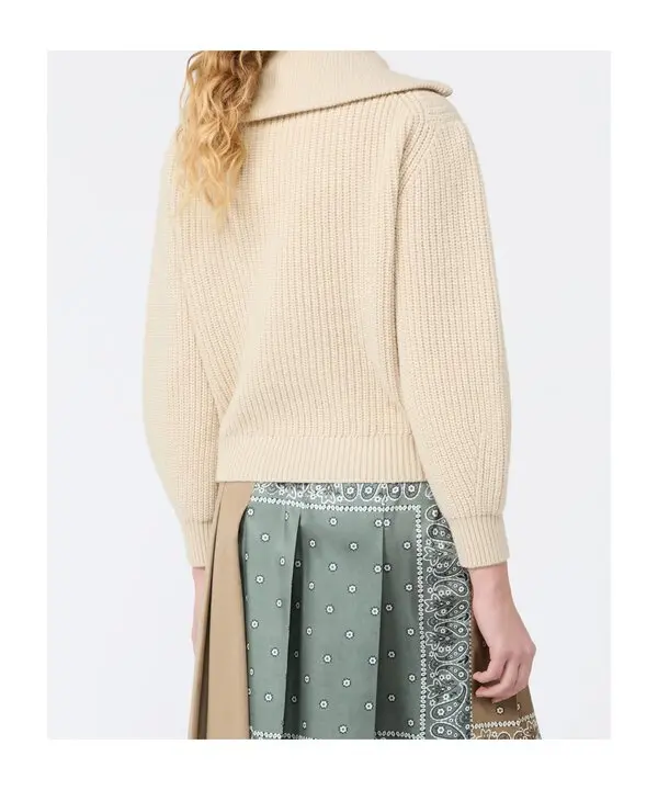 Max Mara Wool Zipper Turtleneck Sweater