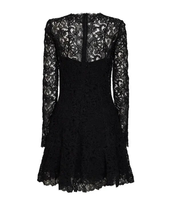 Ermanno Scervino Lace-overlay Long-sleeve Mini Dress