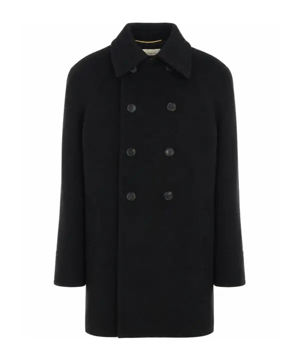 Saint Laurent Double-breasted Coat - Black