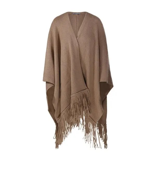 Max Mara Tasseled Cape Shawl