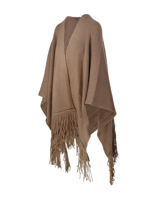 Max Mara Tasseled Cape Shawl