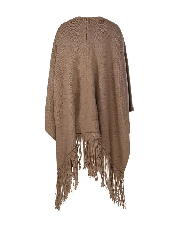 Max Mara Tasseled Cape Shawl