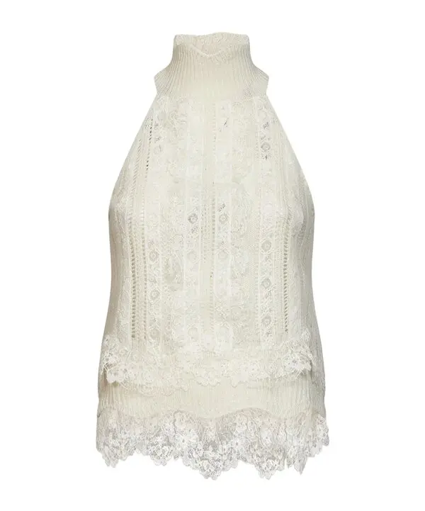 Ermanno Scervino Sleeveless Lace Tank Top