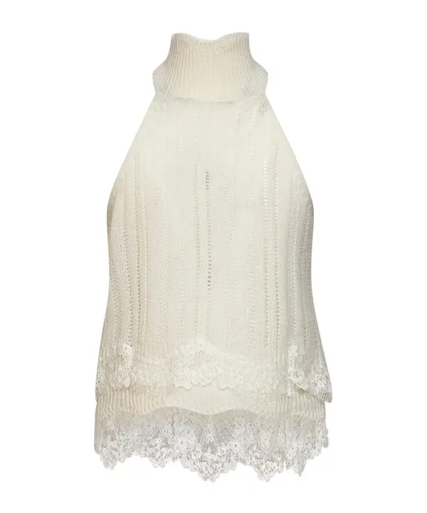 Ermanno Scervino Sleeveless Lace Tank Top
