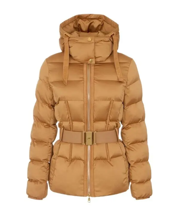 Elisabetta Franchi Down Jacket In Voile Fabric