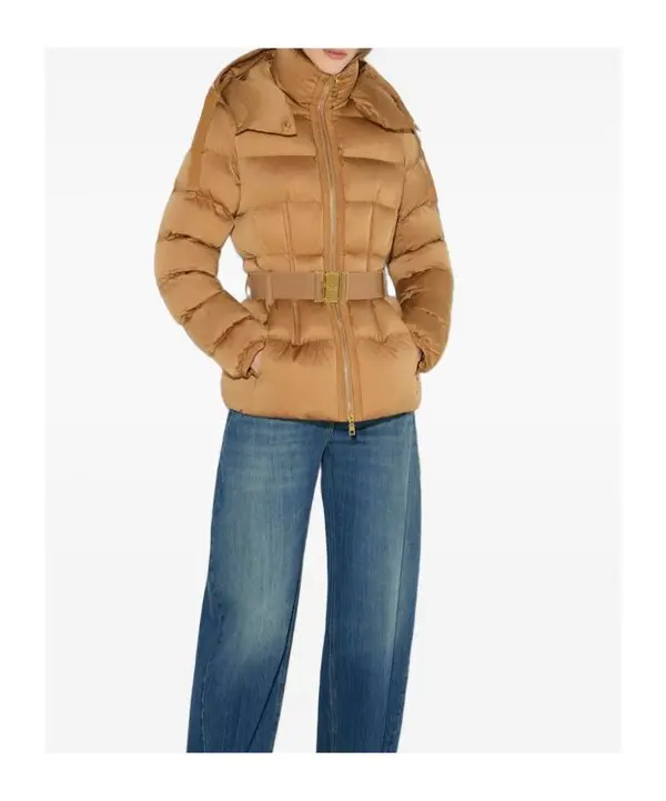 Elisabetta Franchi Down Jacket In Voile Fabric