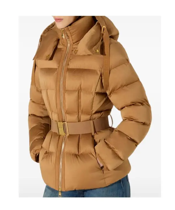 Elisabetta Franchi Down Jacket In Voile Fabric