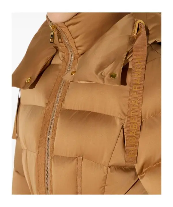 Elisabetta Franchi Down Jacket In Voile Fabric