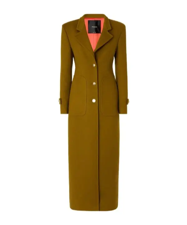 Pinko Long Coat In Wool-blend Cloth