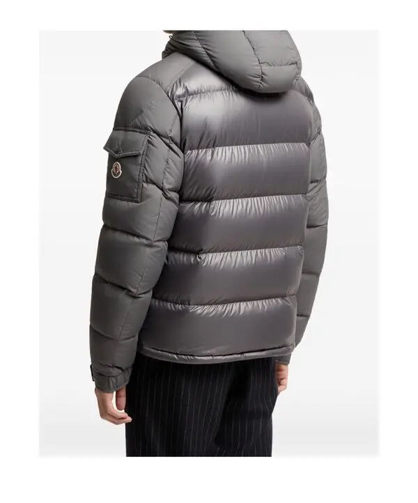 Moncler Maya Hooded Cropped Down Jacket - Light Gray