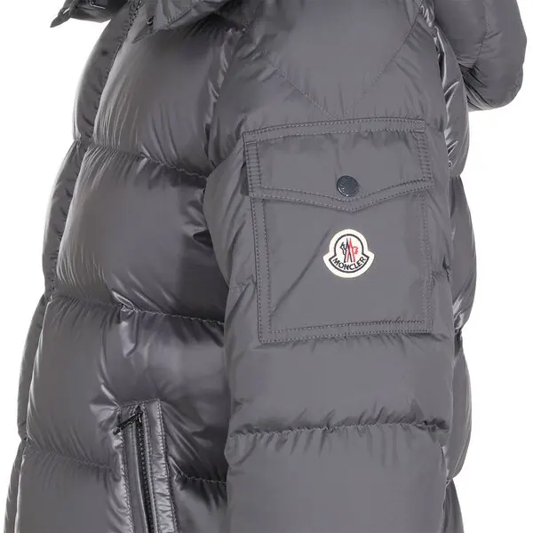 Moncler Maya Zip-up Hooded Jacket - Light Gray