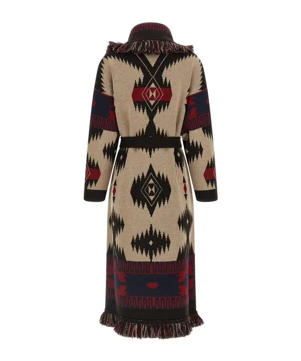 Alanui Icon Fringed Jacquard Long Coat