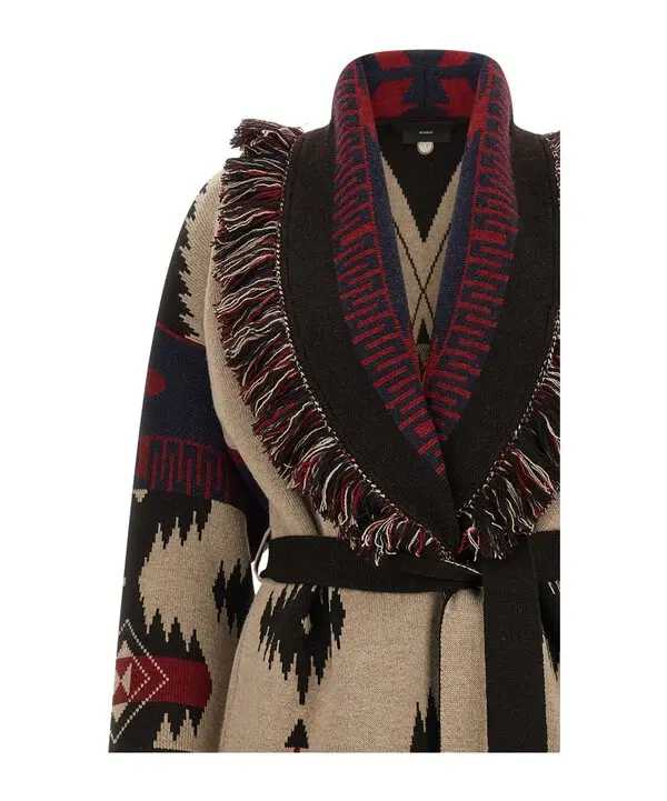 Alanui Icon Fringed Jacquard Long Coat