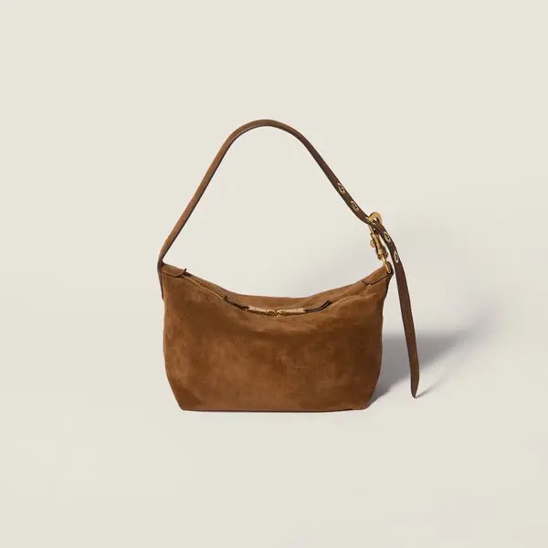 Miu Miu Spirit Suede Shoulder Bag - Cocoa Brown