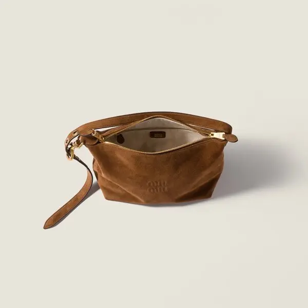 Miu Miu Spirit Suede Shoulder Bag - Cocoa Brown