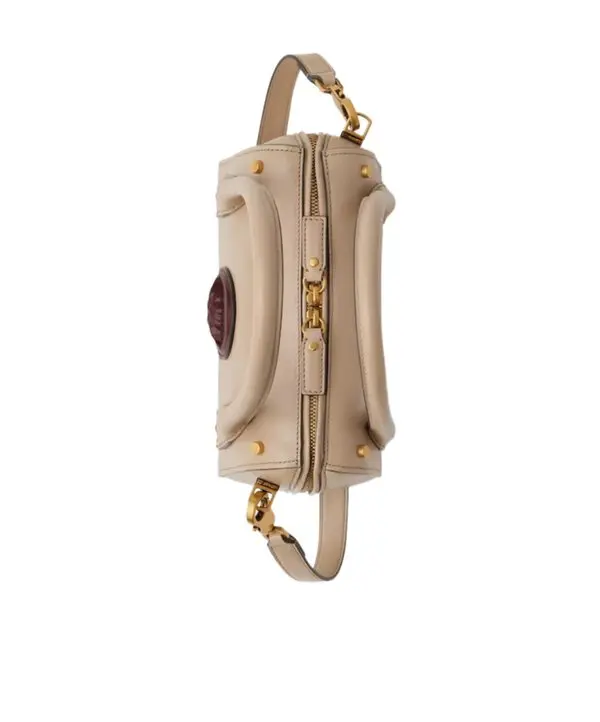 Versace Roomy Small Leather Boston Bag