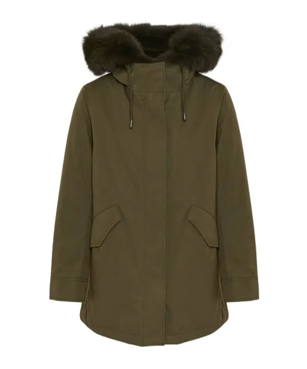 YVES SALOMON Iconic Parka With Fox And Rabbit Fur Trim
