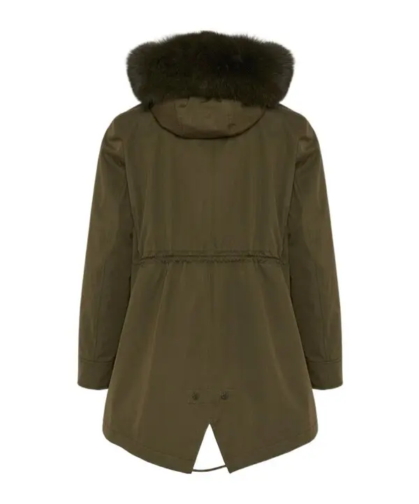YVES SALOMON Iconic Parka With Fox And Rabbit Fur Trim