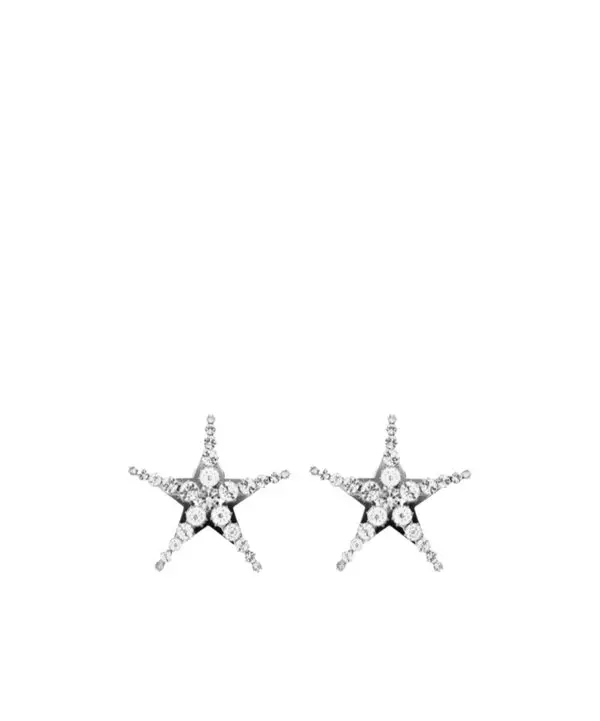 Alessandra Rich Star-shaped Earrings - Silver