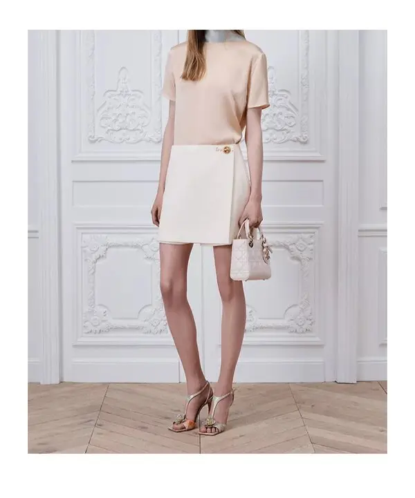 Dior Short-sleeve Blouse With Bow Detail - Pink/gray