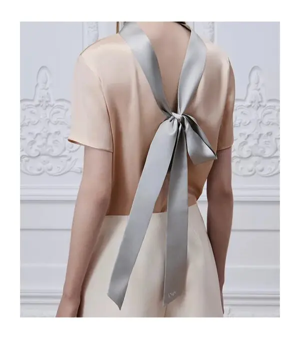 Dior Short-sleeve Blouse With Bow Detail - Pink/gray