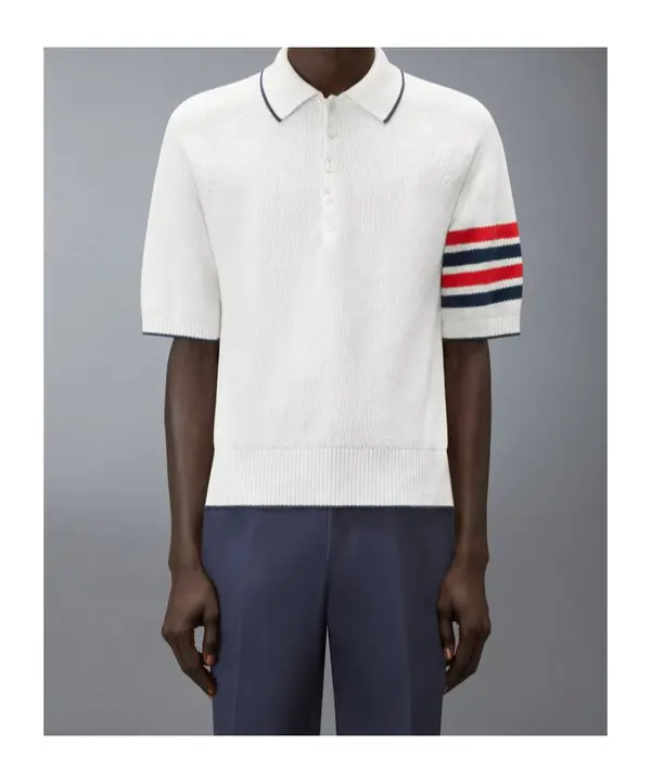Thom Browne Short Sleeve 4-bar Polo Shirt