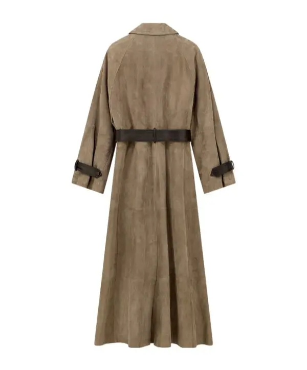 Emporio Armani Belted Suede Trench Coat
