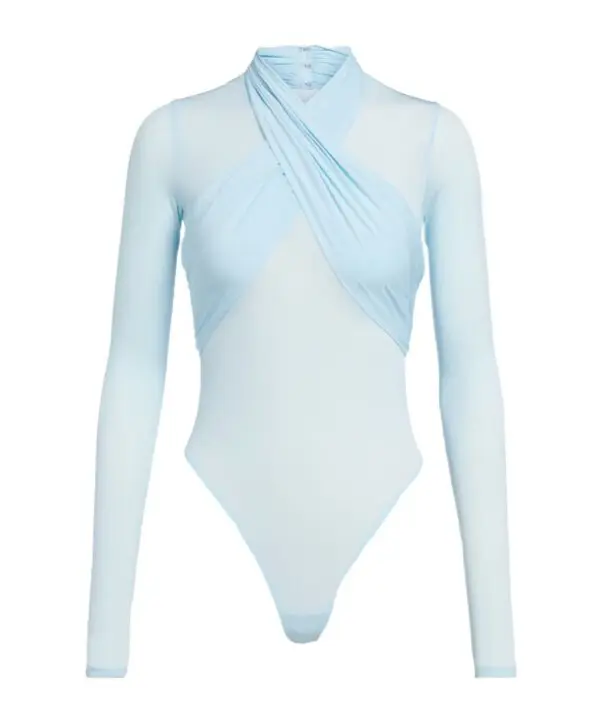 Wardrobe.NYC Long-sleeve Bodysuit With Crisscross Straps