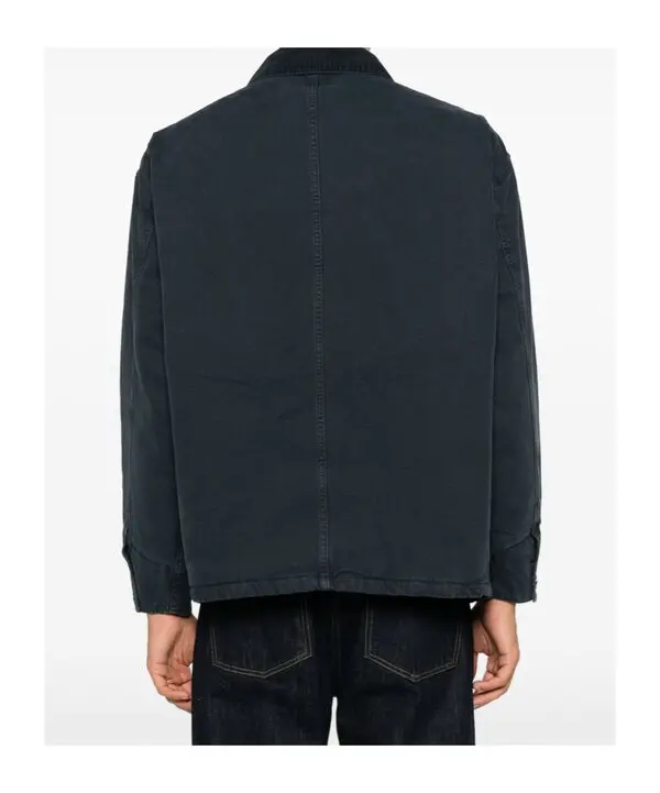 Emporio Armani Corduroy-collar Logo-plaque Jacket
