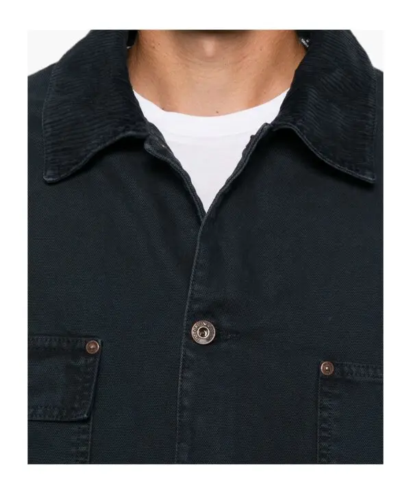 Emporio Armani Corduroy-collar Logo-plaque Jacket