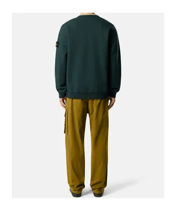 Stone Island Regular-fit Crewneck Sweatshirt With Ribbed Inserts