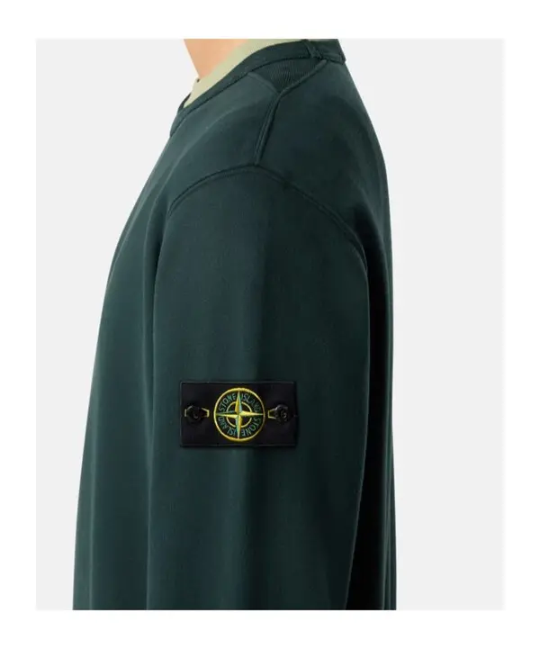 Stone Island Regular-fit Crewneck Sweatshirt With Ribbed Inserts