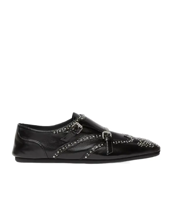 Fendi Studded Double Buckle Monk Straps